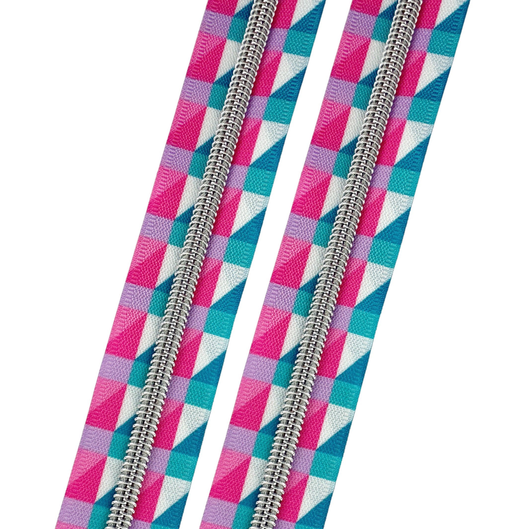 Geometric - #5 Silver Nylon Coil Zipper Tape – Zipper Valley