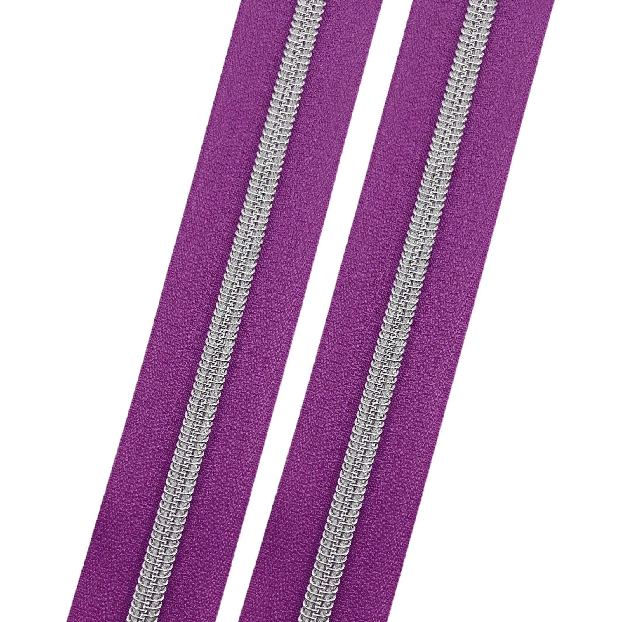 Razzleberry - #5 Silver Nylon Coil Zipper Tape – Zipper Valley