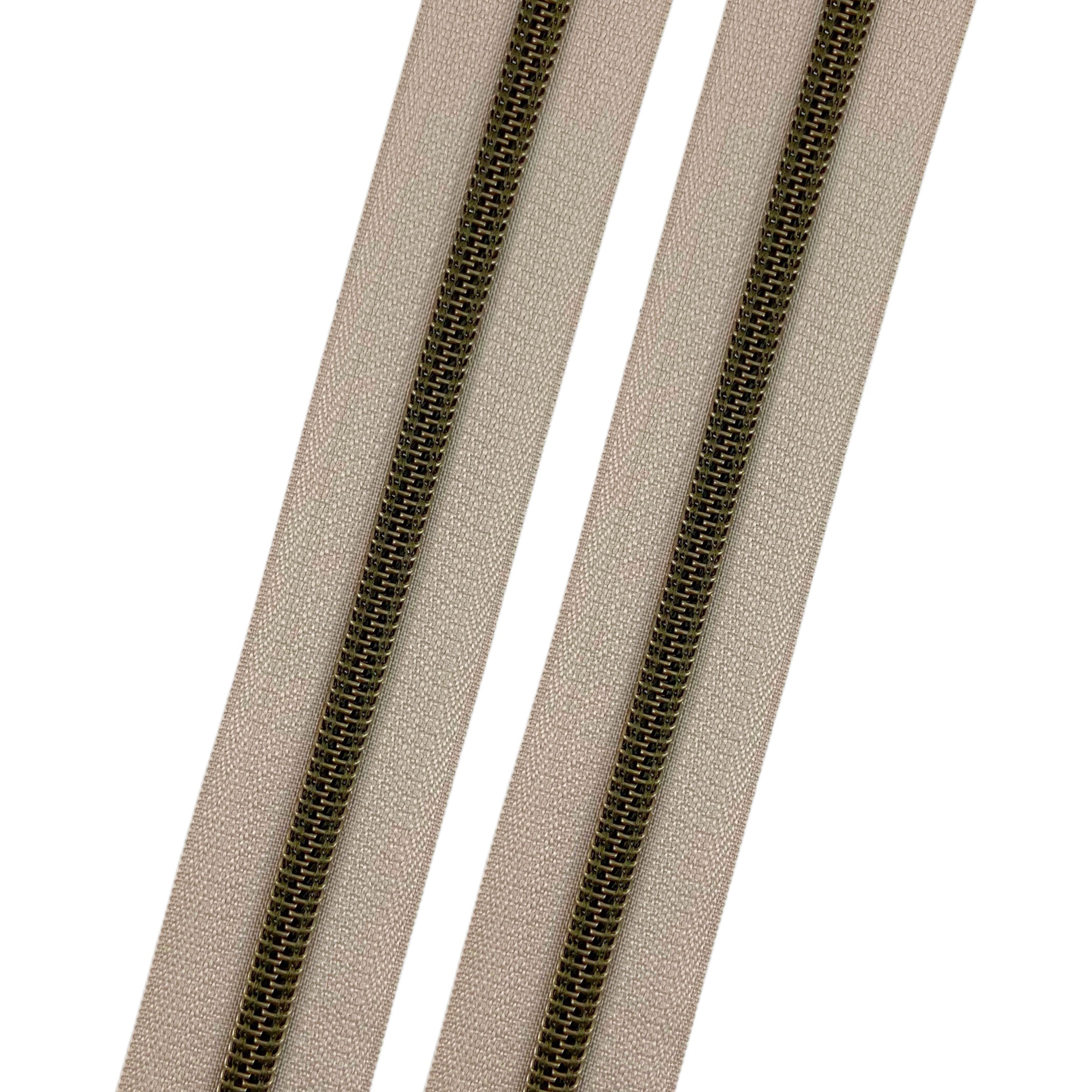 Beige - #5 Bronze Nylon Coil Zipper Tape – Zipper Valley